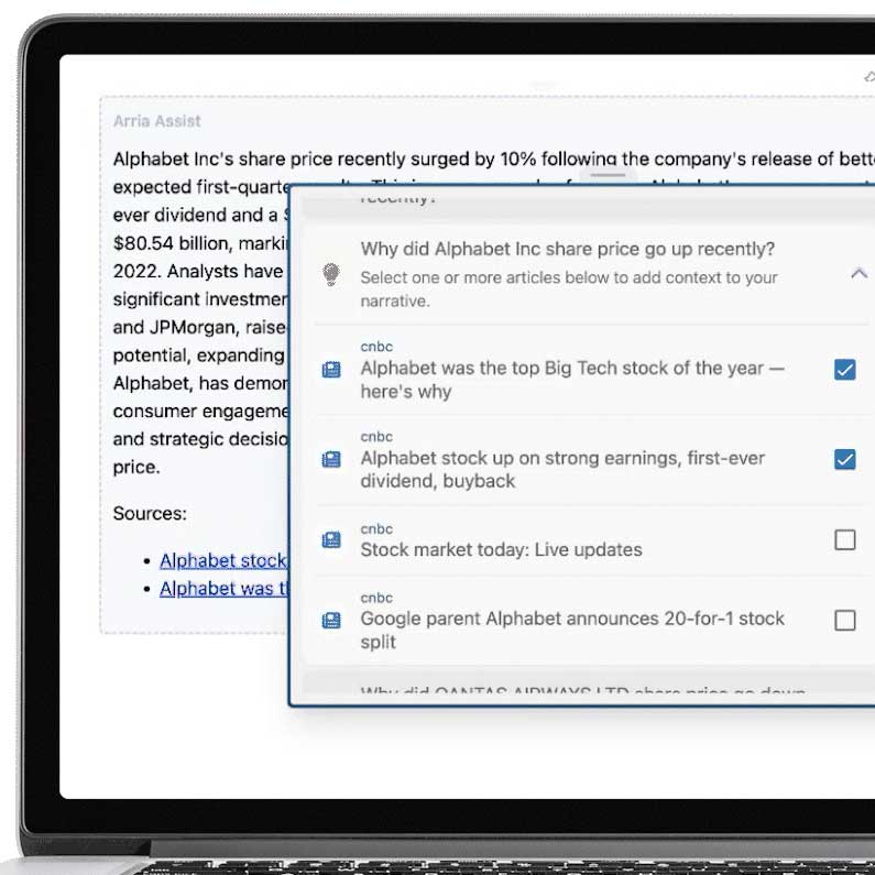 Arria Answers | Conversational AI powered by factual data | Arria NLG
